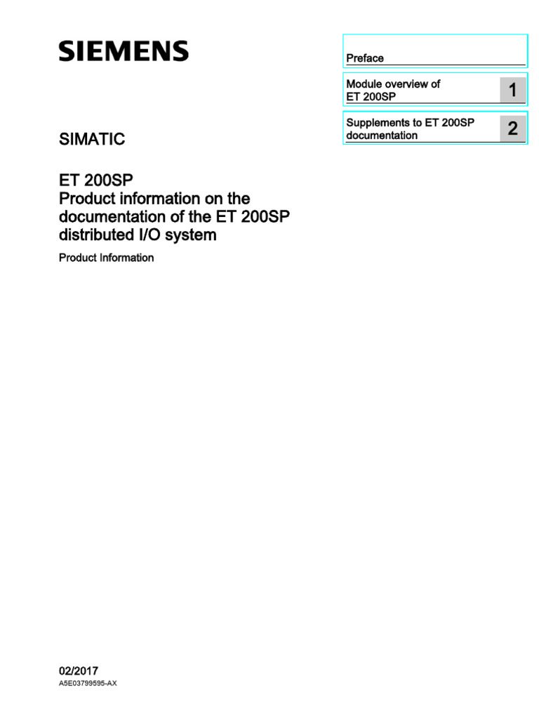 Et200sp Product Information en-US en-US | PDF | Trademark | Safety