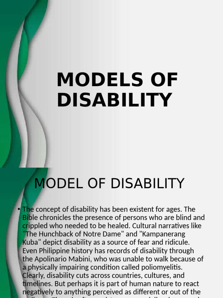 Models of Disab Wps Office | PDF | Disability | Intersectionality