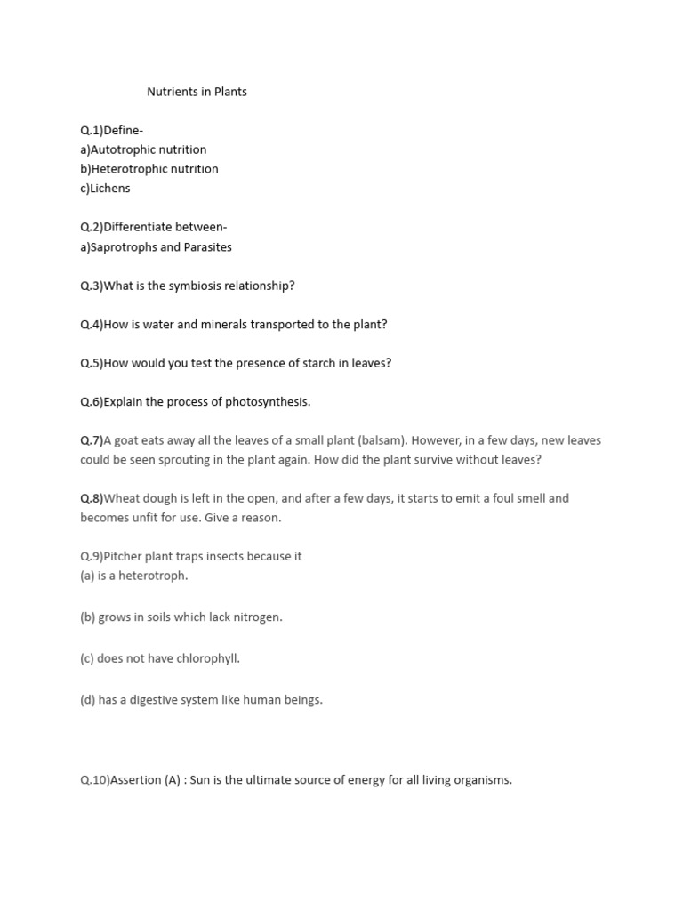Worksheet 1 class VII science | PDF