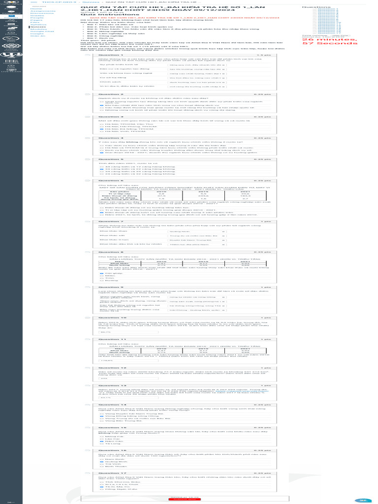 Quiz QUIZ ÔN TẬP CUỐI HK1 - BÀI KIỂM TRA HỆ SỐ 1 - LẦN 2 - HK1 - HẠN CHÓT 23H59 NGÀY 09122024 | PDF