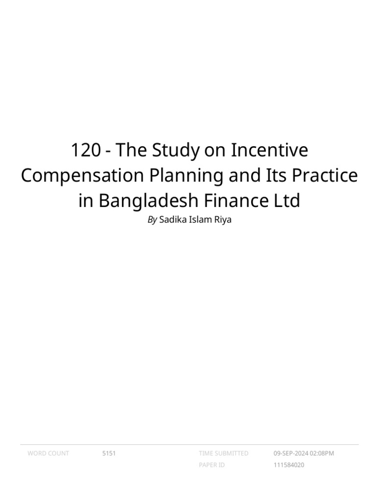 120 The Study On Incentive Compensation Plannin | PDF