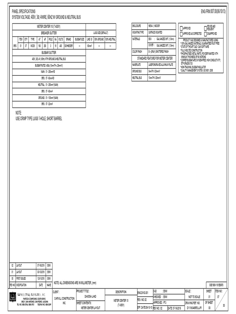 07 - METER CENTER 10 (7 ASSY)-01 - SPECS | PDF | Electric Power | Materials
