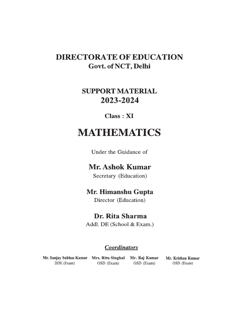 Class-XIth Math Support Material | PDF | Mathematical Relations | Complex Analysis