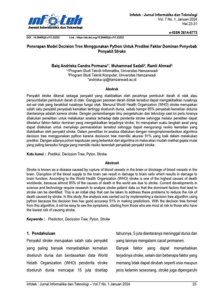 Penerapan Model Decision Tree Menggunakan Python U | PDF