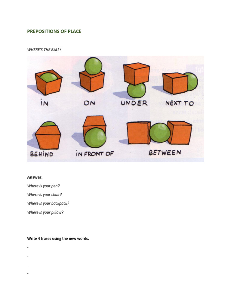 prepositions of place | PDF