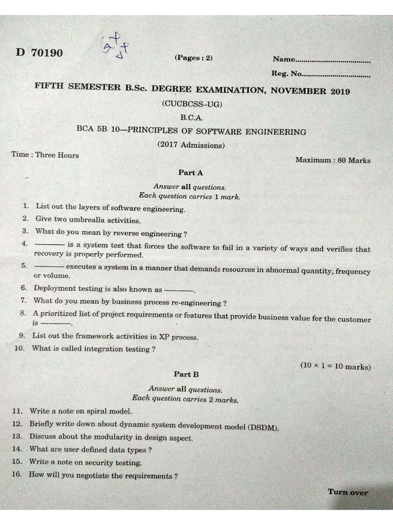 Software Engineering Bca Nov 2019 Pdf