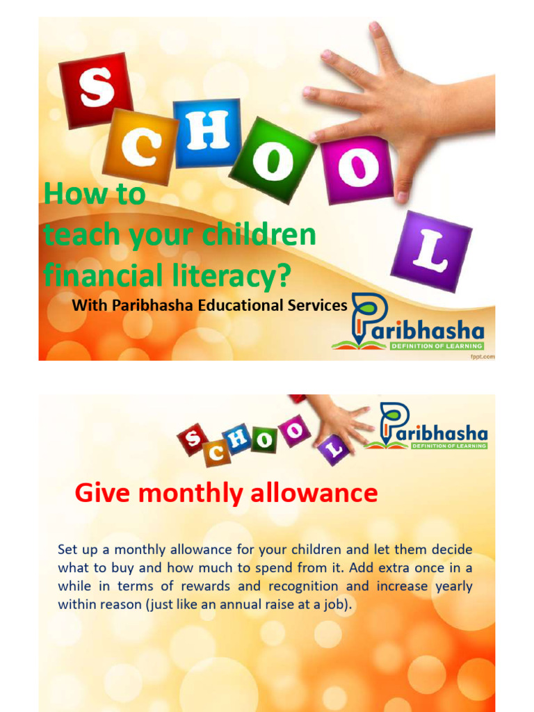 How To Teach Your Children Financial Literacy | PDF | Banks | Money
