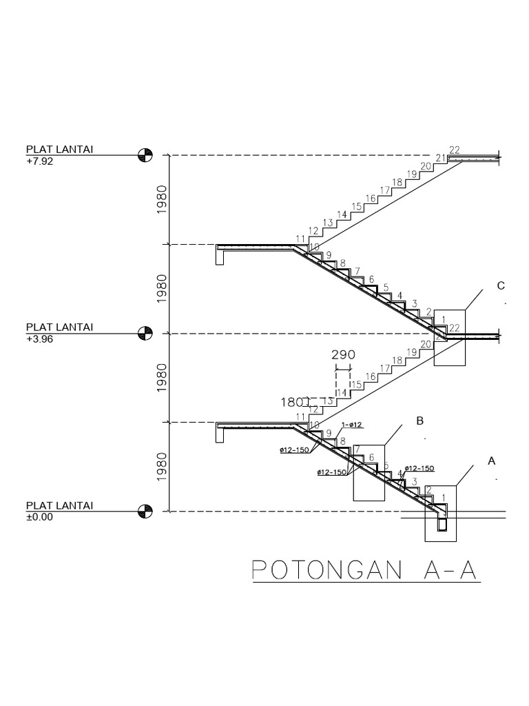 Detail Potongan Tangga Revisi | PDF