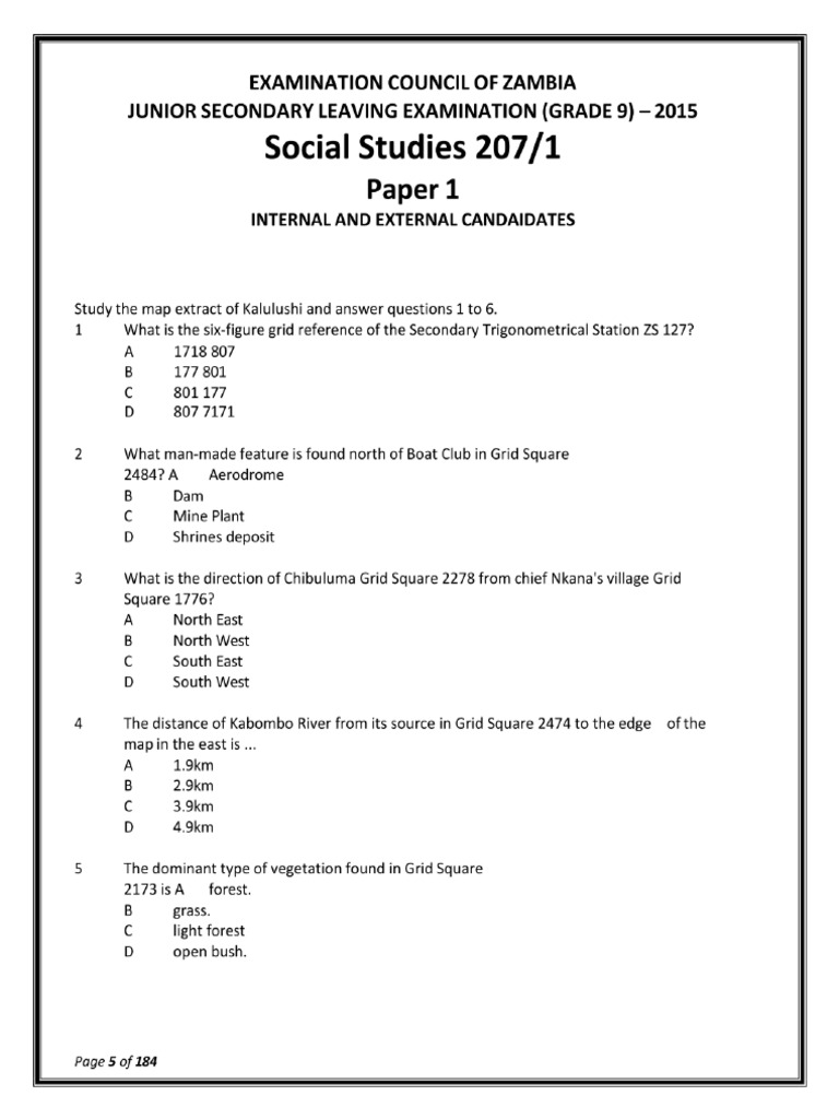 Social Studies 2015 P1 | PDF