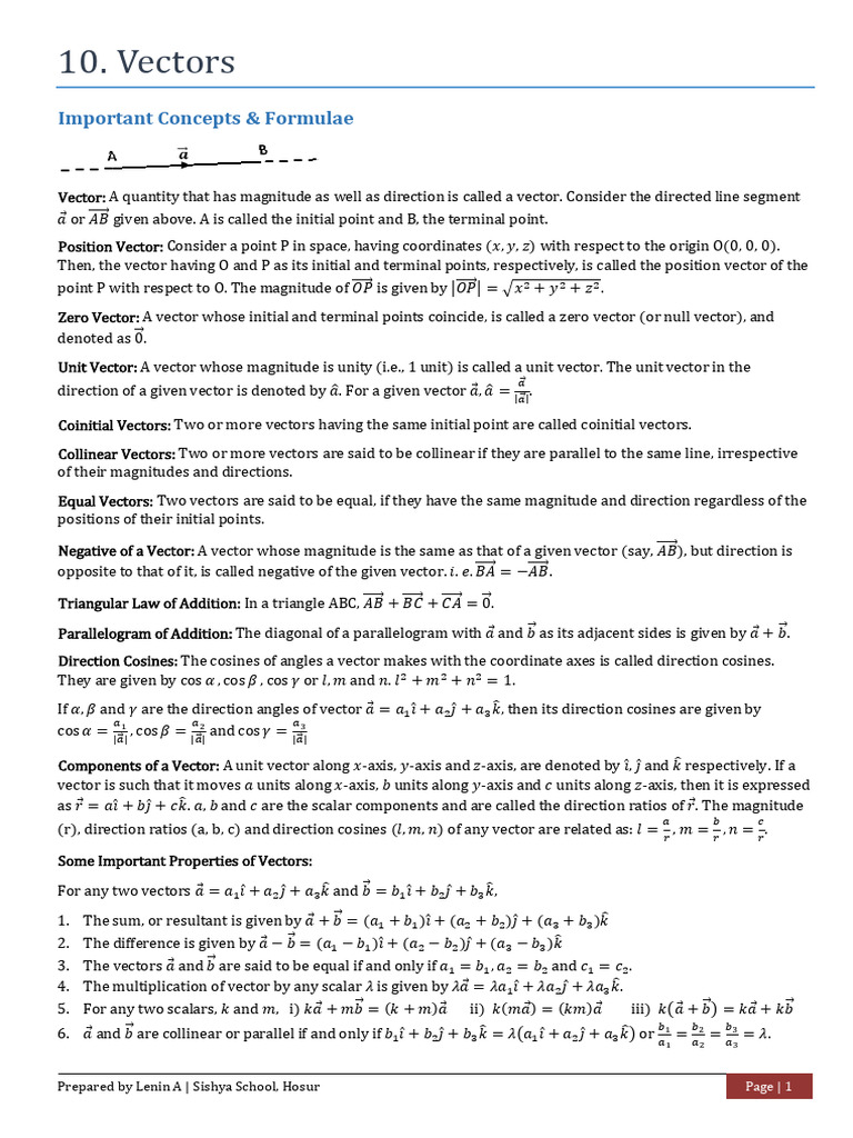 10.-vectors | PDF | Euclidean Vector | Line (Geometry)