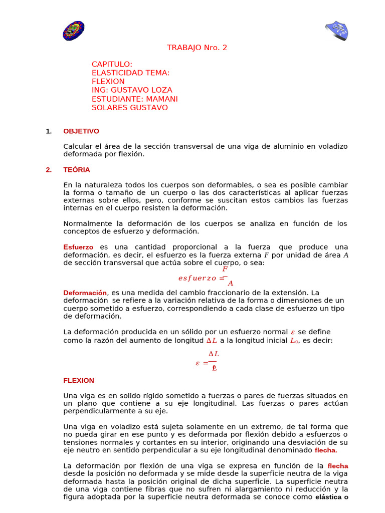 TRAB EXP2 2-2022 | PDF | Viga (Estructura) | Doblar