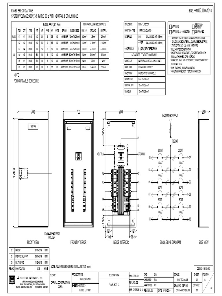 16 - PANEL SDP-G-PANEL LAYOUT | PDF | Electric Power | Electrical ...