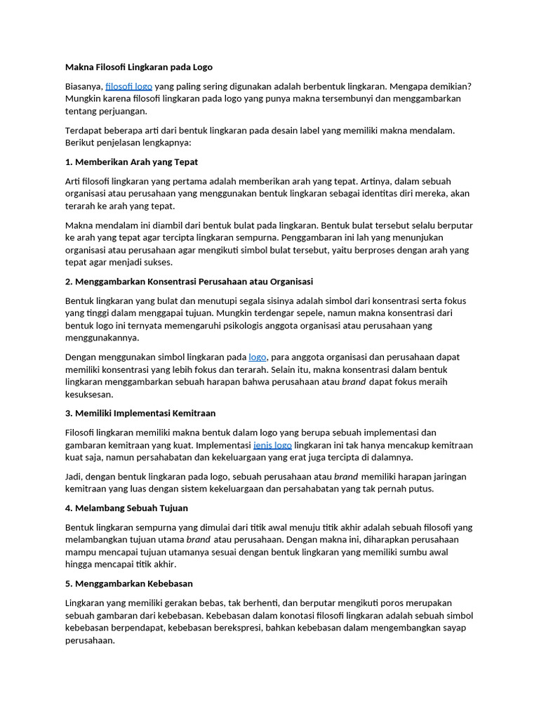 Makna Filosofi Lingkaran Pada Logo | PDF