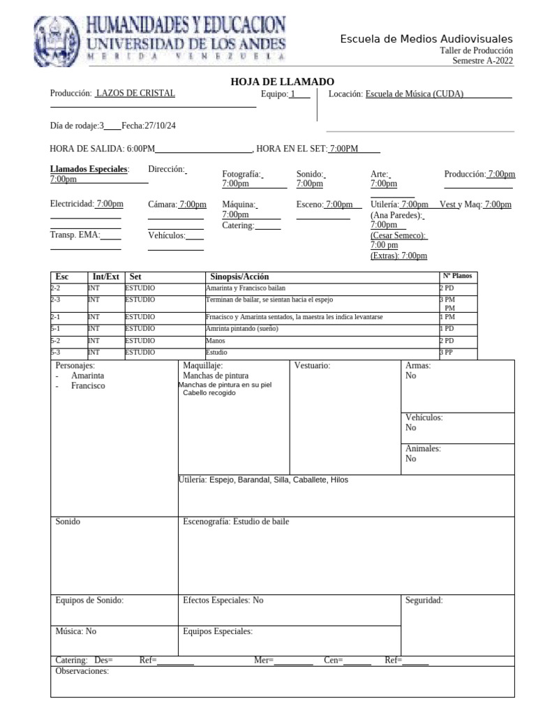 Hoja de llamado | PDF