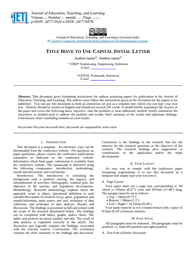 JETL Template (1) | PDF | Data Analysis | Methodology