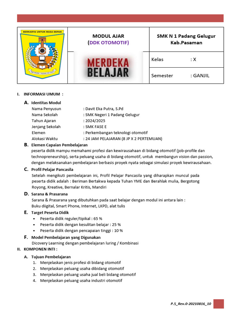 Modul Ajar 3. Profesi Dan Kewirausahaan | PDF