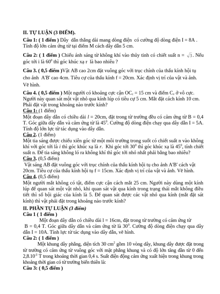 BT tu luan Cuoi ki 2 vl 11(22-23) | PDF