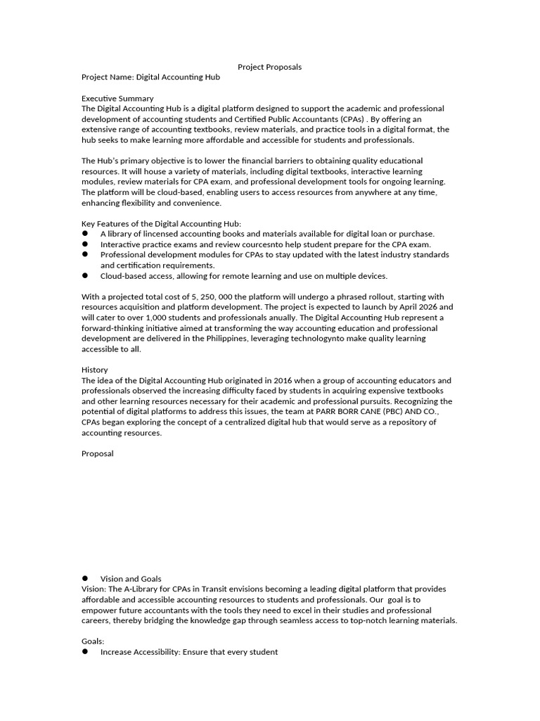 Project Proposals | PDF | Certified Public Accountant | Accounting