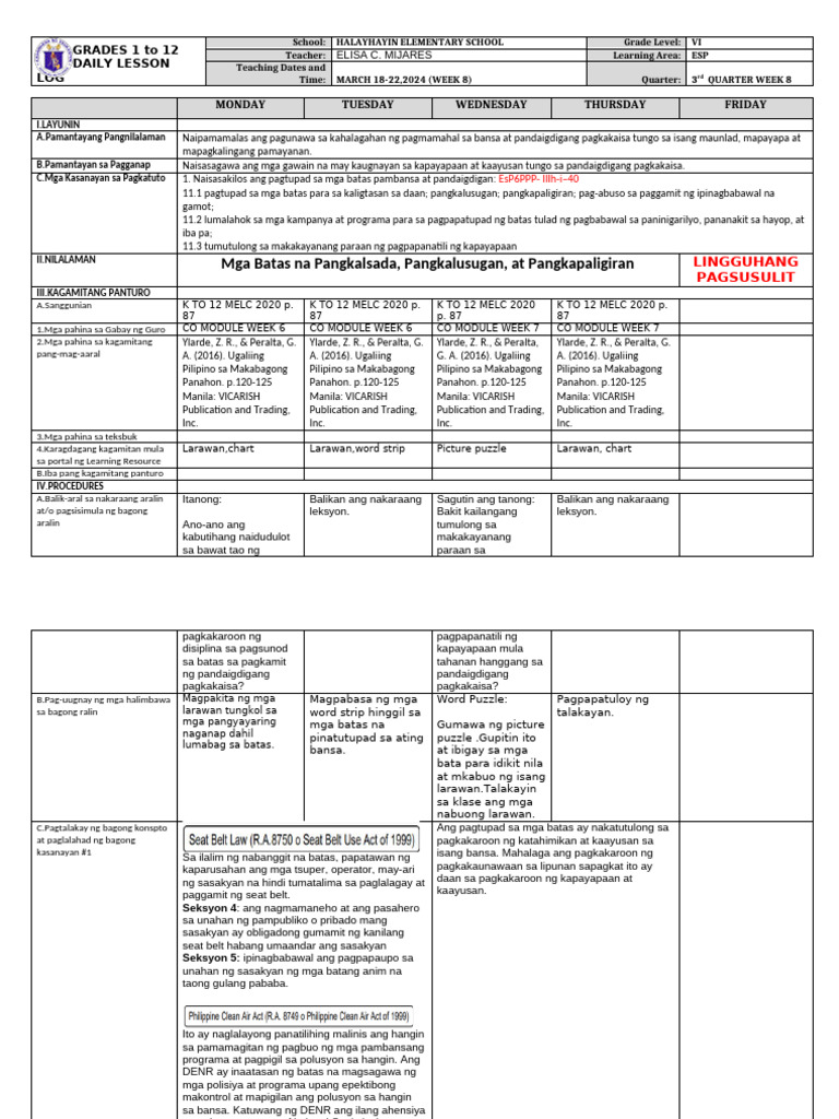 DLL - Esp 6 - Q3 - W8 | PDF