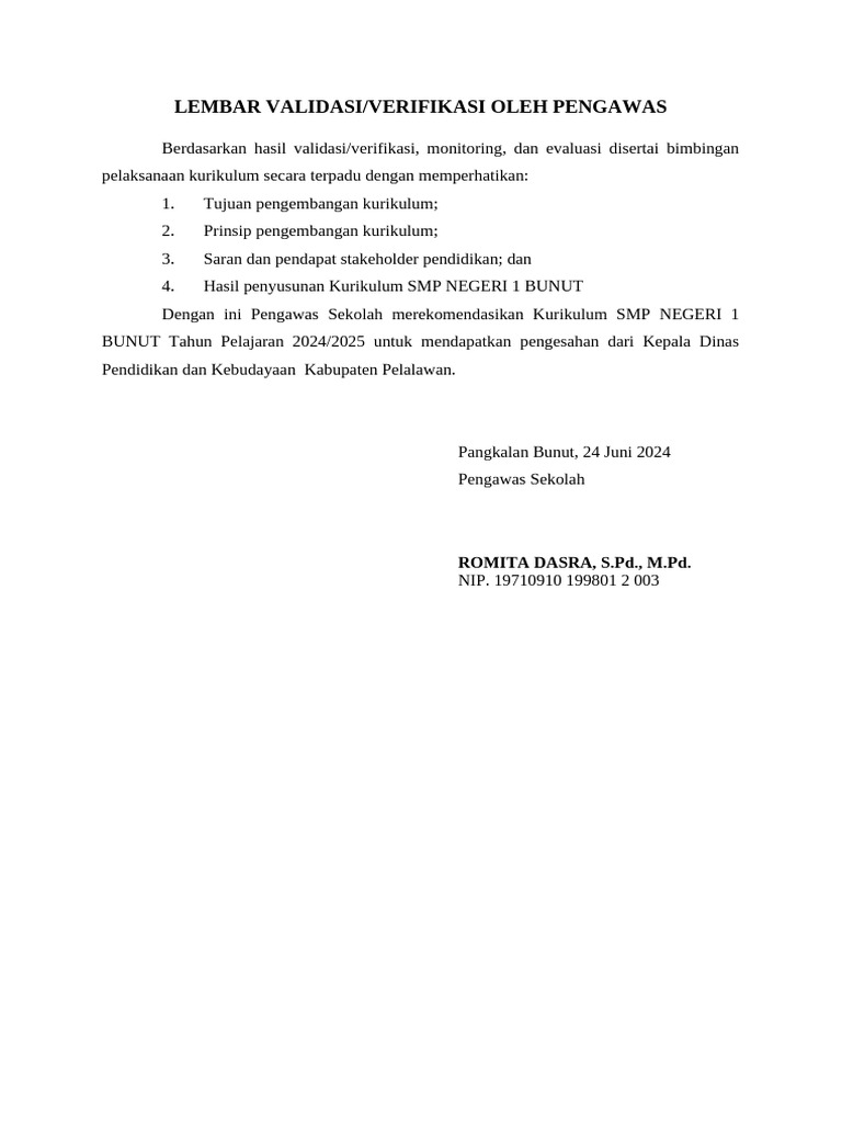 Lembar Validasi K13 Kosp | PDF