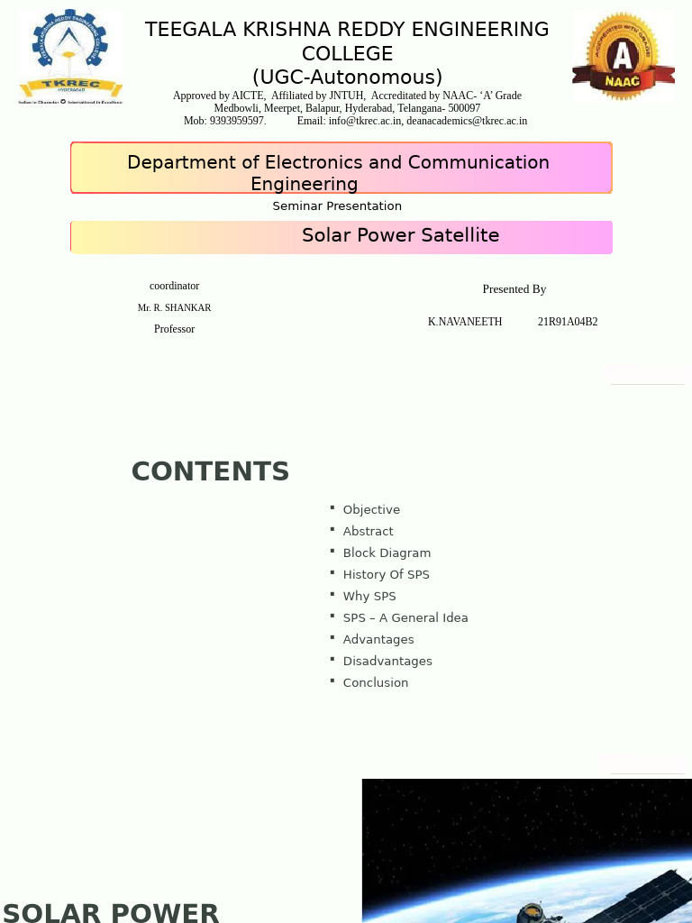 NAVANEETH 4B2 Seminar PPT | PDF | Sustainable Technologies | Energy And The Environment