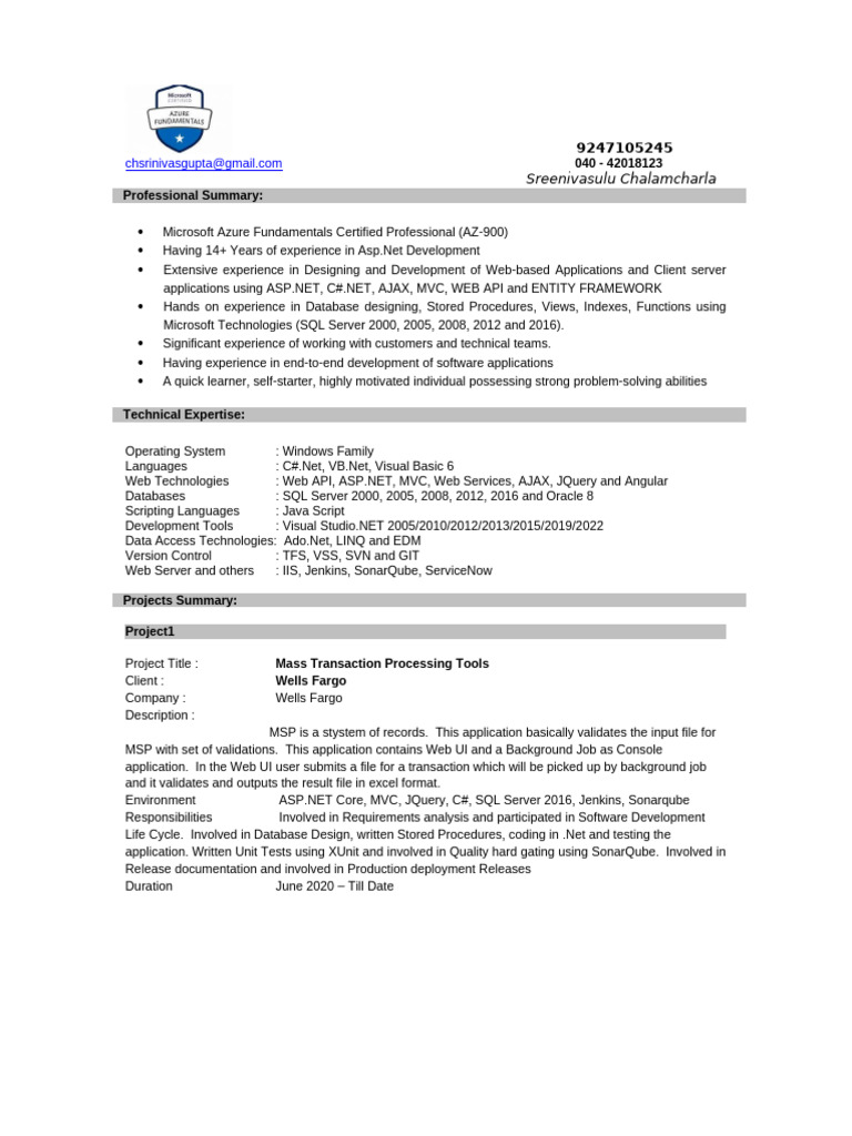 Sreenivasulu Ch _ fullstack2 | PDF | Microsoft Sql Server | Databases