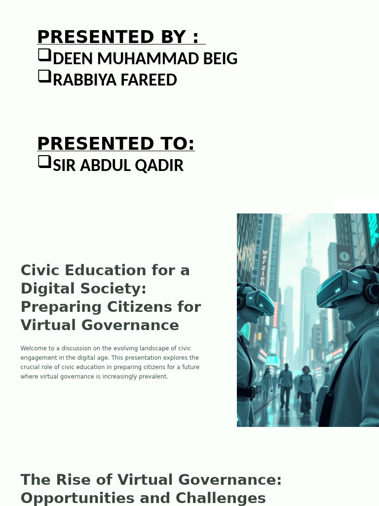 Civic Education For A Digital Society Preparing Citizens For Virtual ...