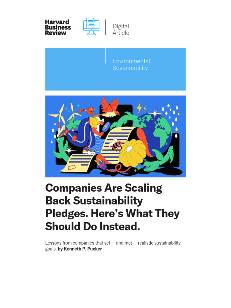 Companies are scaling back sustainability pledges. Here's what they should do instead | PDF ...