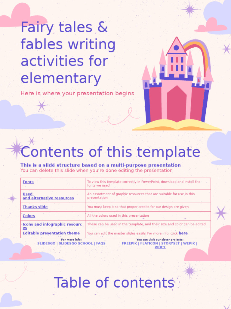 Fairytales & Fables Writing Activities for Elementary by Slidesgo | PDF ...