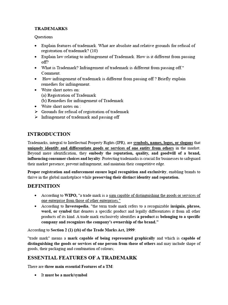 Trademark | PDF | Trademark | Property Law