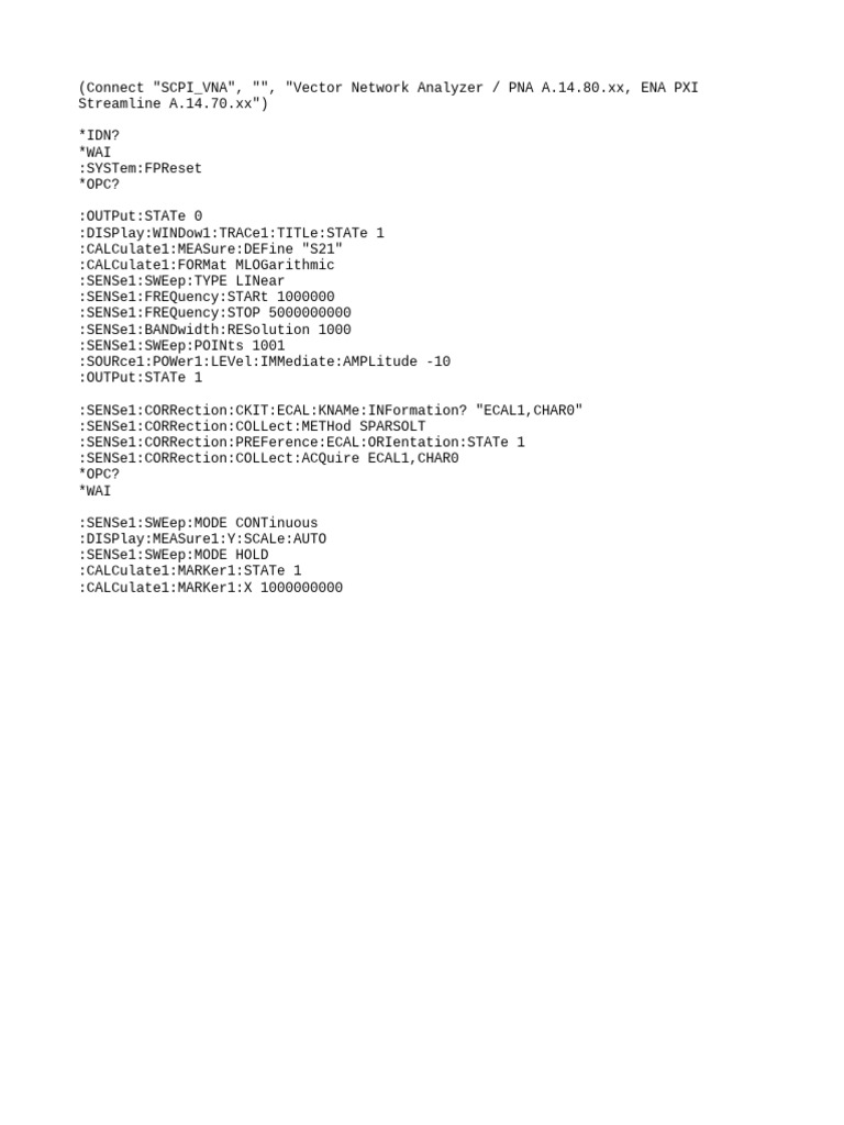 VNA SCPI S-Parameter | PDF