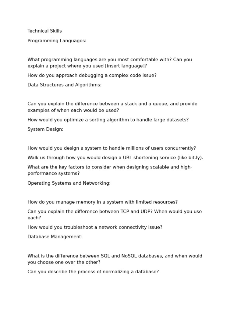 Computer Science Interview Questions Guide | PDF | Computer Programming ...