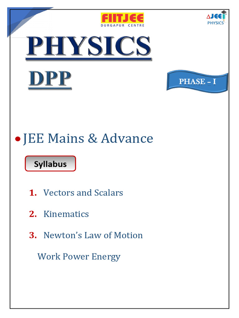 KINEMATICS DPP1 | PDF | Velocity | Acceleration