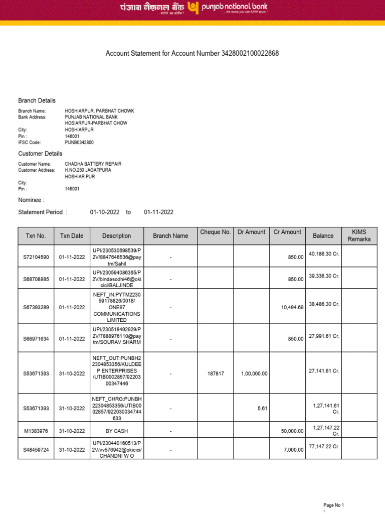 OpTransactionHistory01 11 2022 | PDF