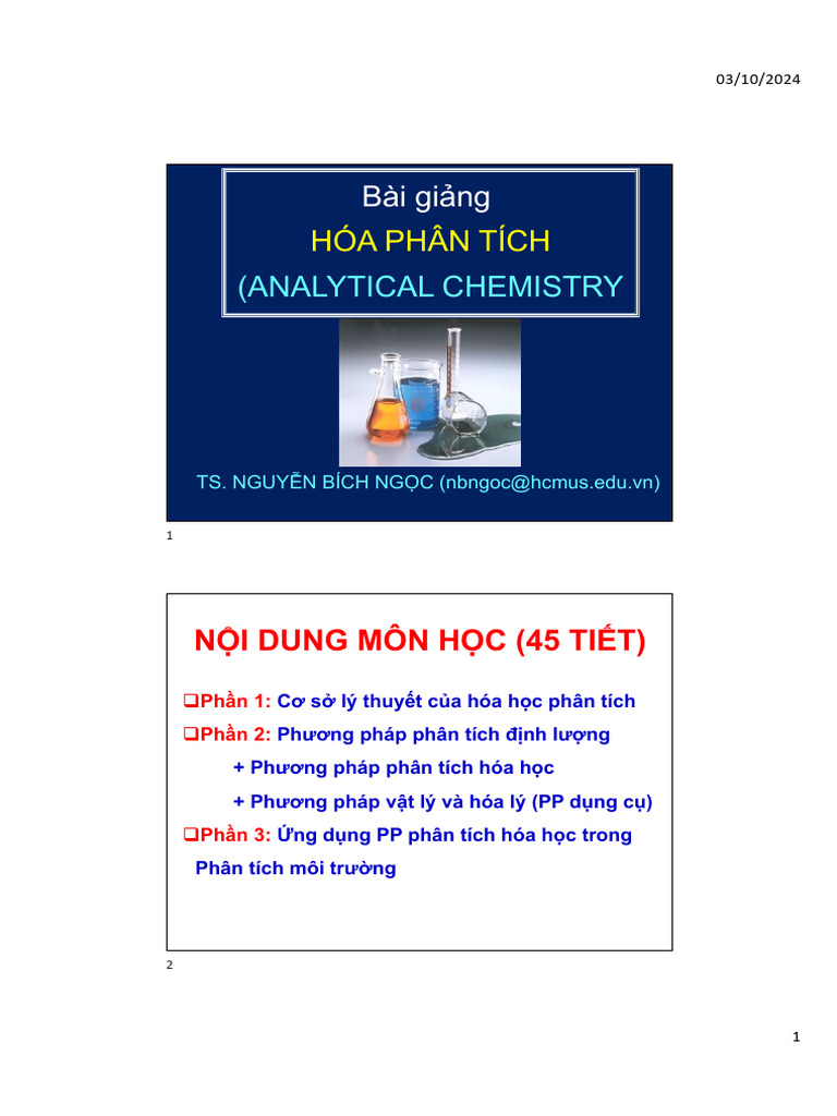 Hoá PT Chuong 1-Gioi Thieu-2023 | PDF