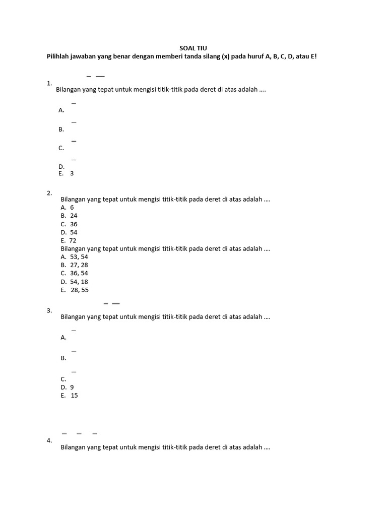 Soal Tiu Numerik Peserta | PDF