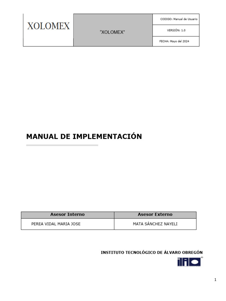Manual de Implementacion Xolomex | PDF | Informática
