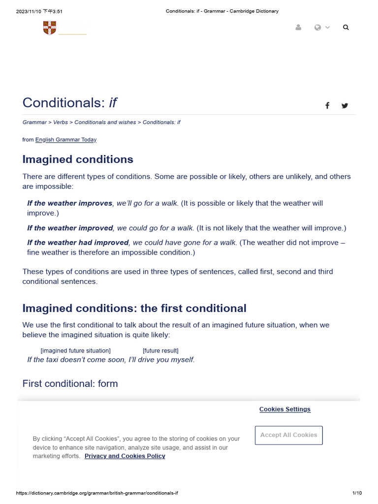 Eng Conditionals - If - Grammar - Cambridge Dictionary | PDF | Http ...