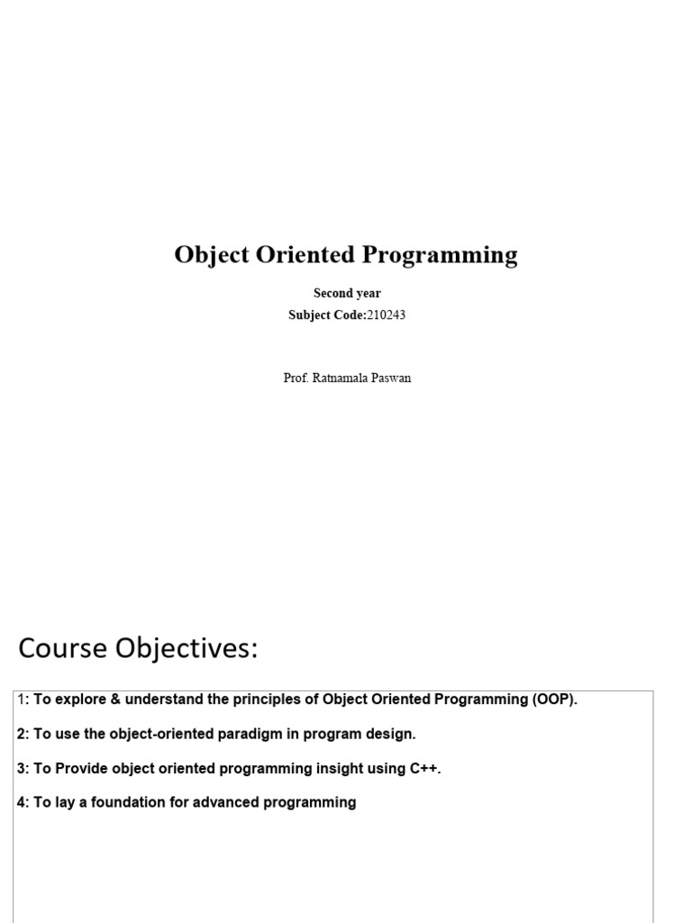 Unit 1 1 Pdf Programming Constructor Object Oriented Programming 3665