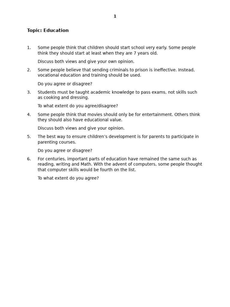 Topic - Education | PDF