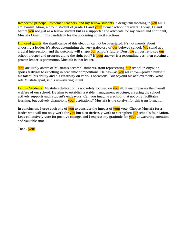 Speech Specimen Response O Level | PDF