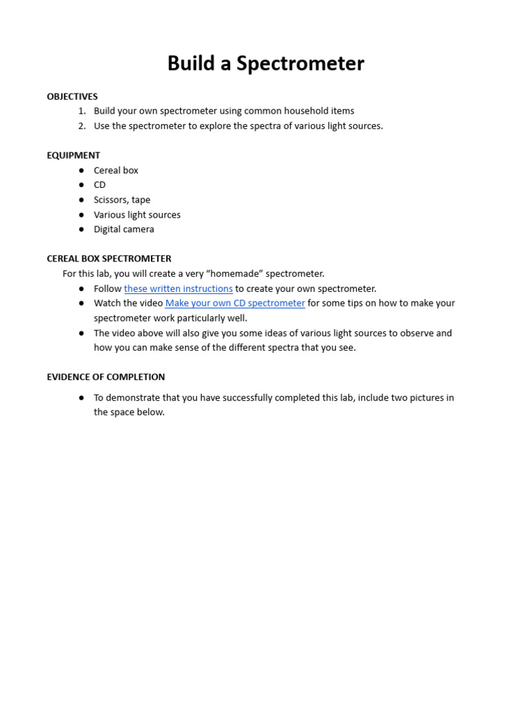 Build A Spectrometer | PDF