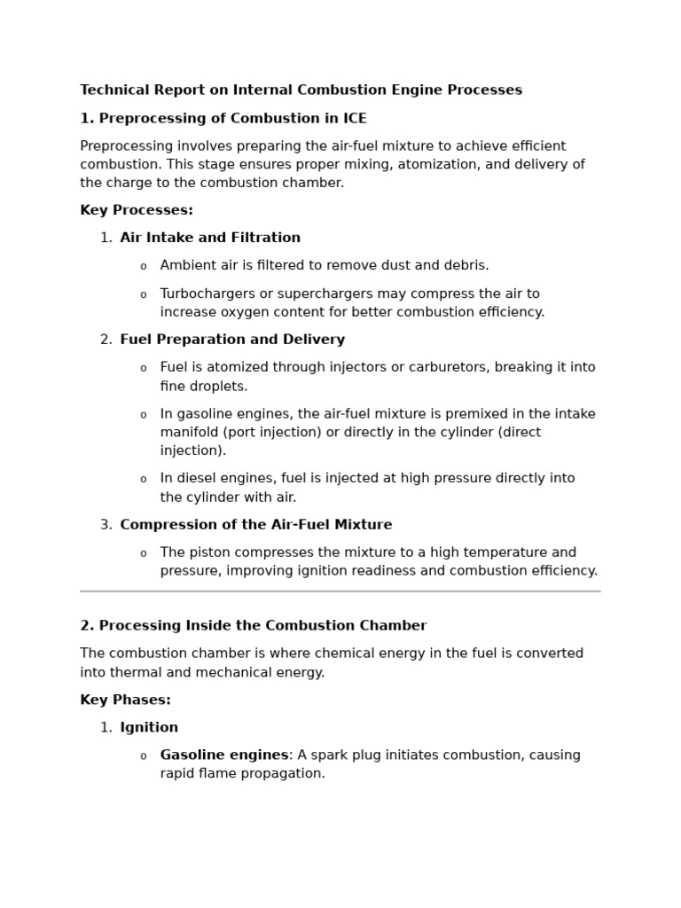 Internal Combustion Engine Processes Explained | PDF | Exhaust Gas ...