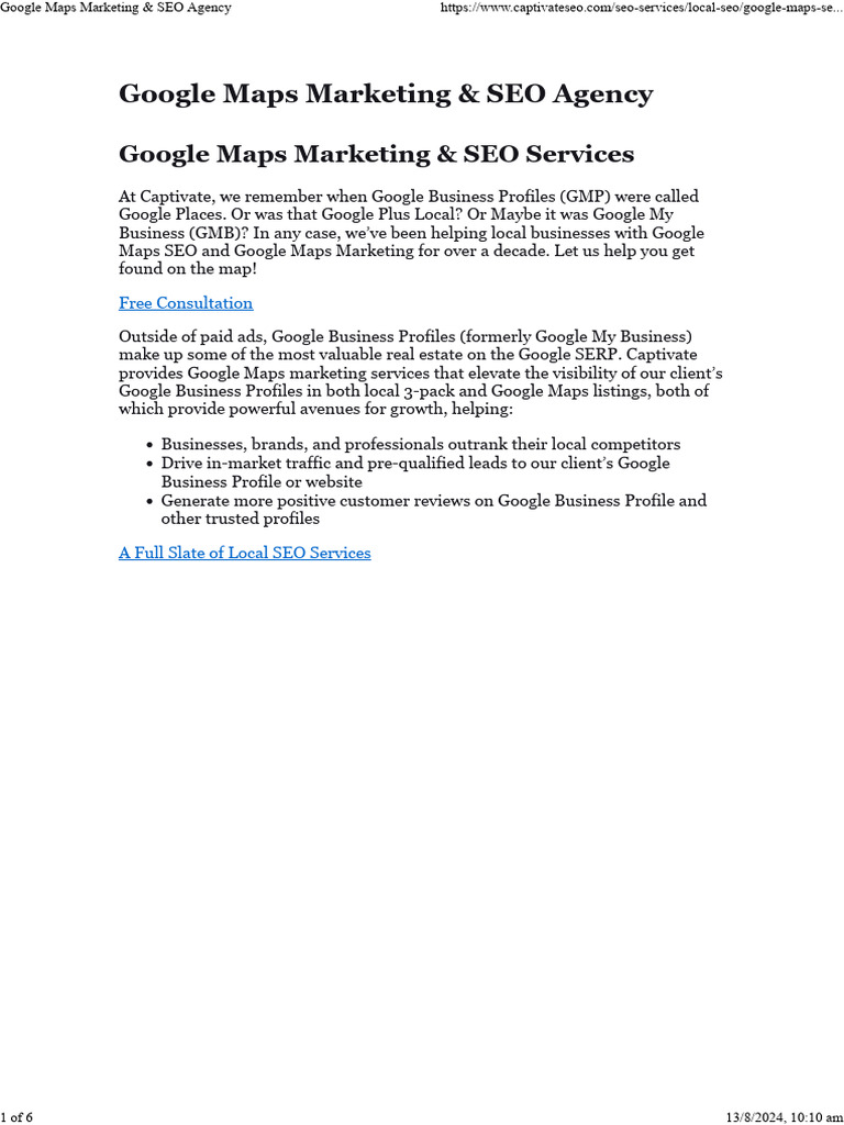 Google Maps Marketing Agency Local Google Maps SEO Services | PDF ...