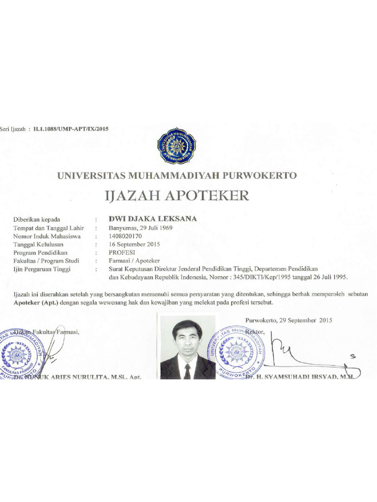 Ijazah Apoteker | PDF