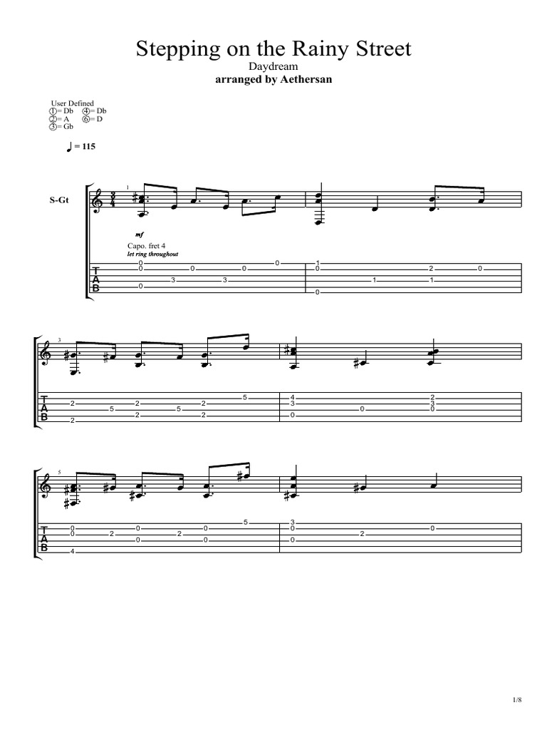 Stepping On The Rainy Street Ver - Aethersan | PDF | Chordophones ...