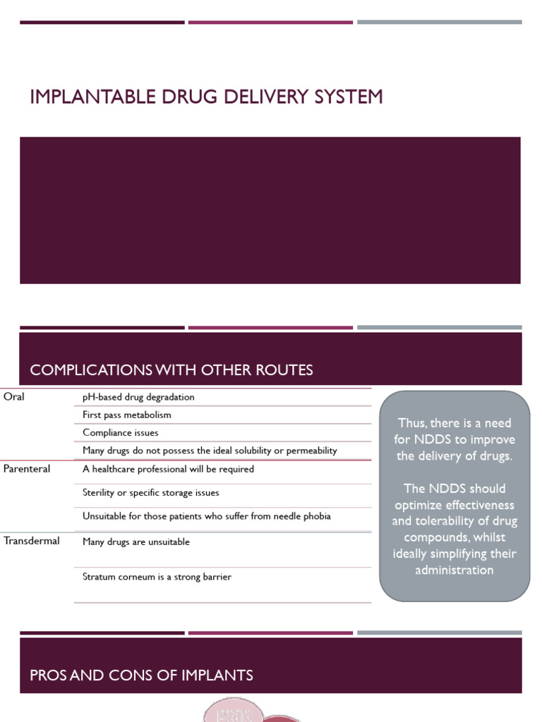 Implantable Drug Delivery Systems | PDF | Osmosis | Cell Membrane