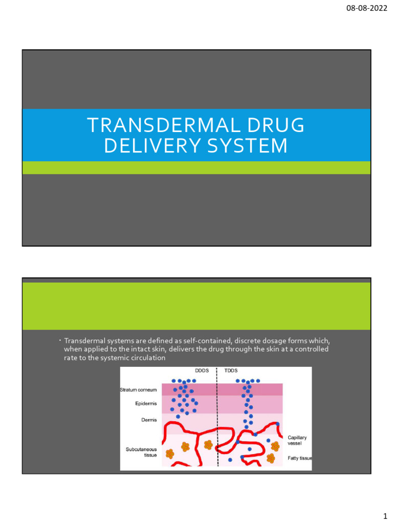 Transdermal Drug Delivery System | PDF | Topical Medication
