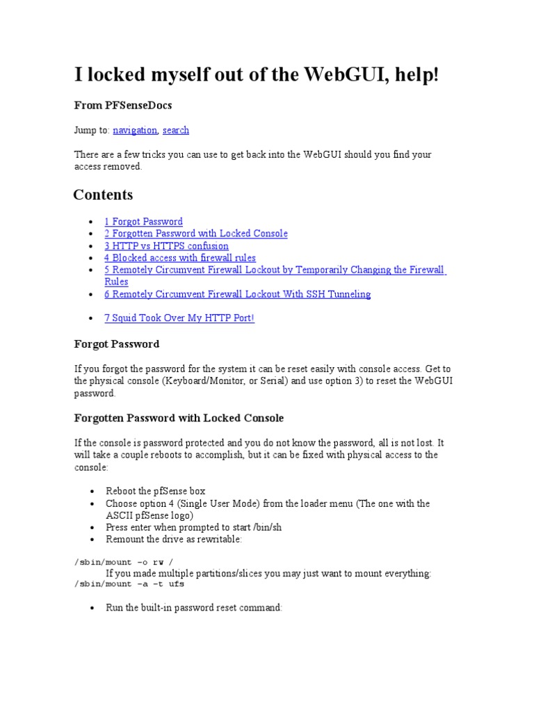 Recuperar Password Pf Sense Pdf Password Command Line Interface