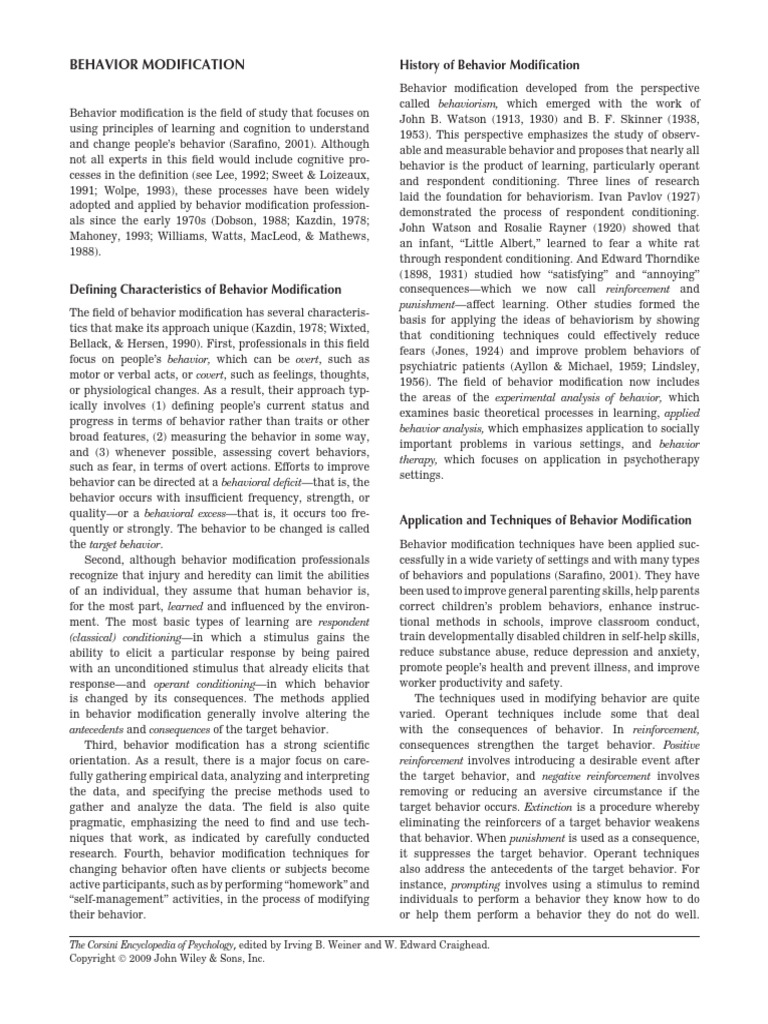 behavior-modification 2 | PDF | Reinforcement | Behaviorism